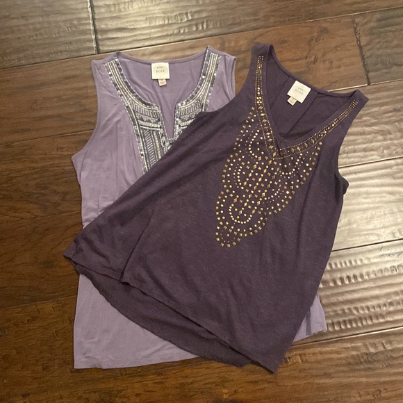 Knox Rose | Tops | 2 Knox Rose Tanks With Embellished Neck Light Purple ...
